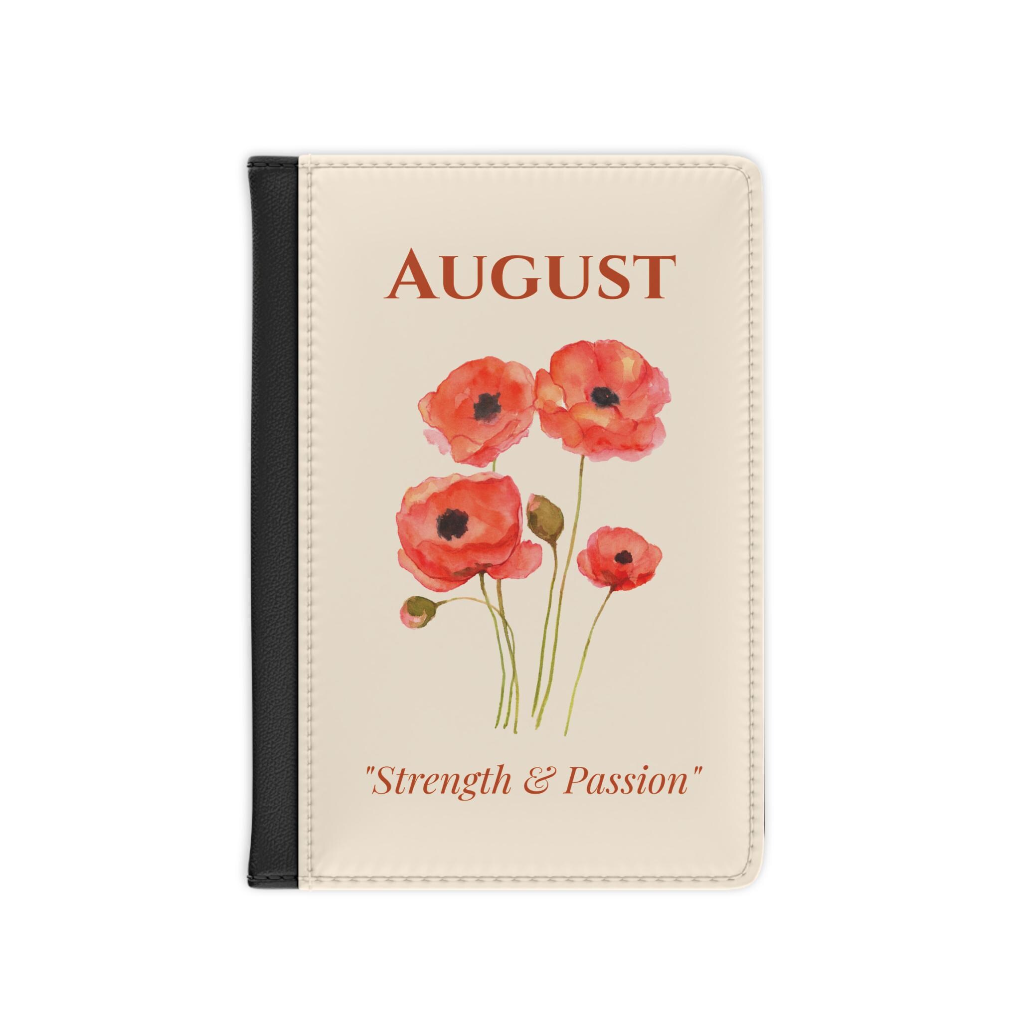 August Birth Flower Passport Holder, Poppy Floral Wallet, August ...