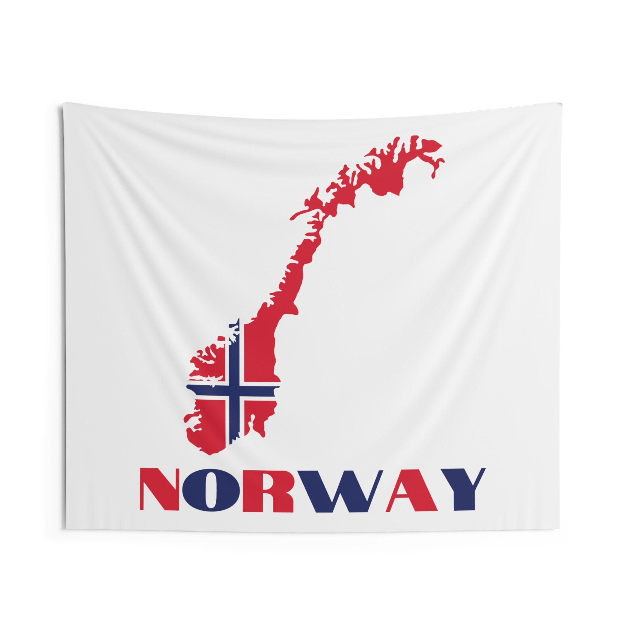 Norwegian Flag Map of Norway Wall Tapestry, Norway Decor, Norwegian ...