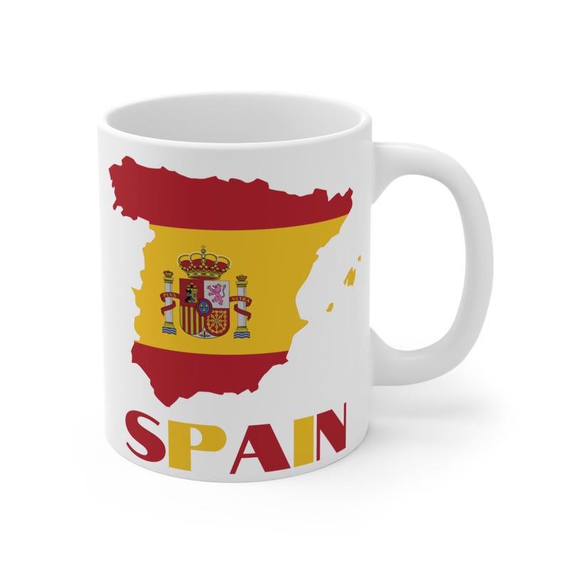 Spanish Coffee Mug, Spain Flag Map Mug, Spain Desk Decor, Spanish ...