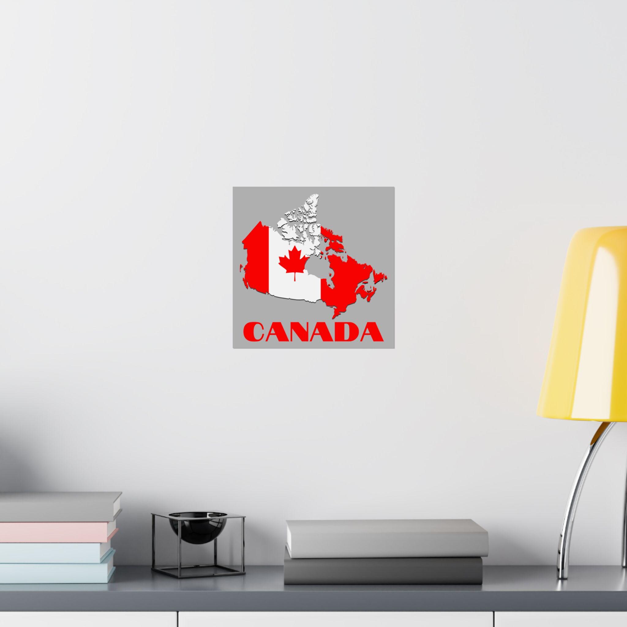 Map of Canada Poster, Canadian Flag Poster, Canada Flag Matte Poster ...