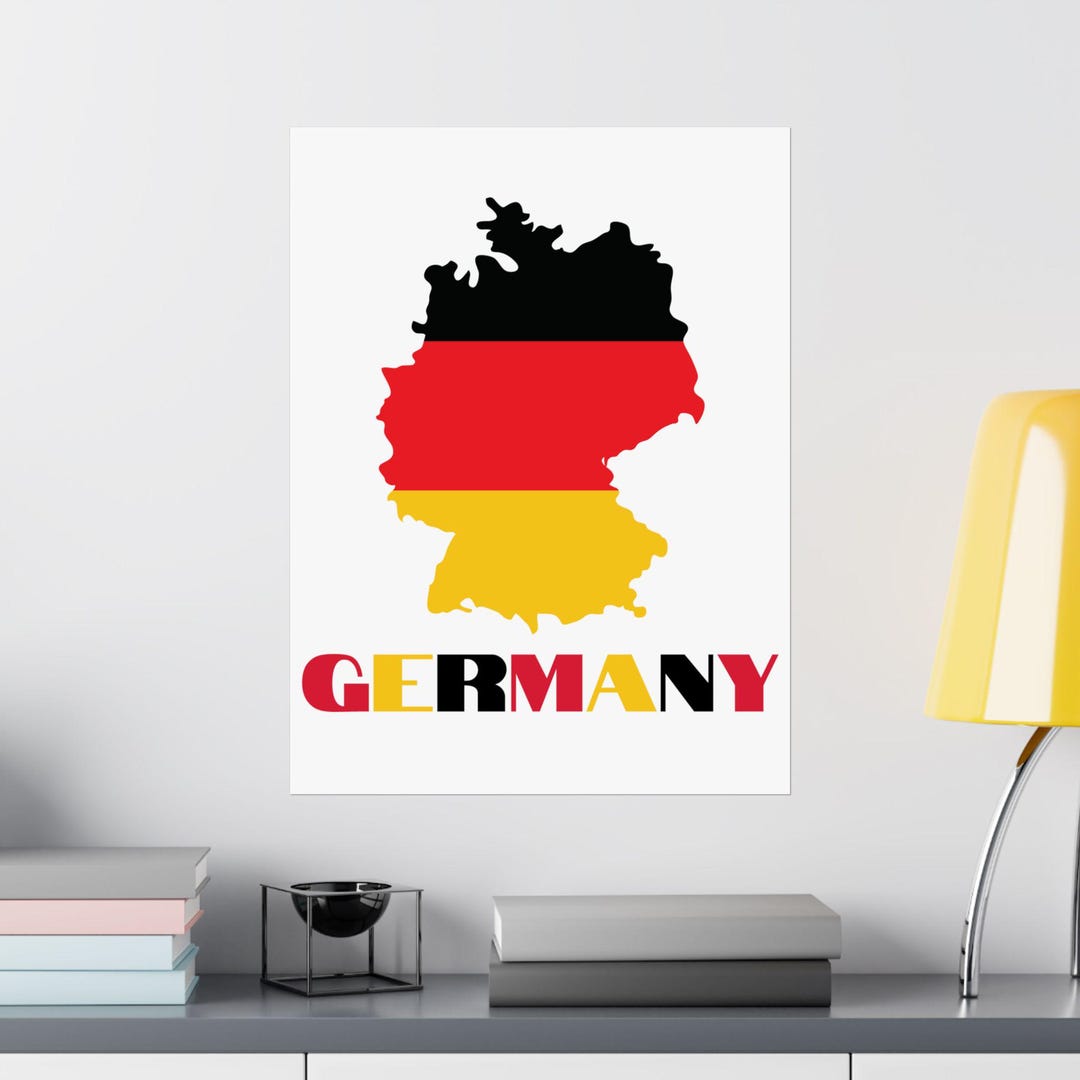 Map of Germany Poster, German Flag Poster, Germany Flag Matte Poster ...