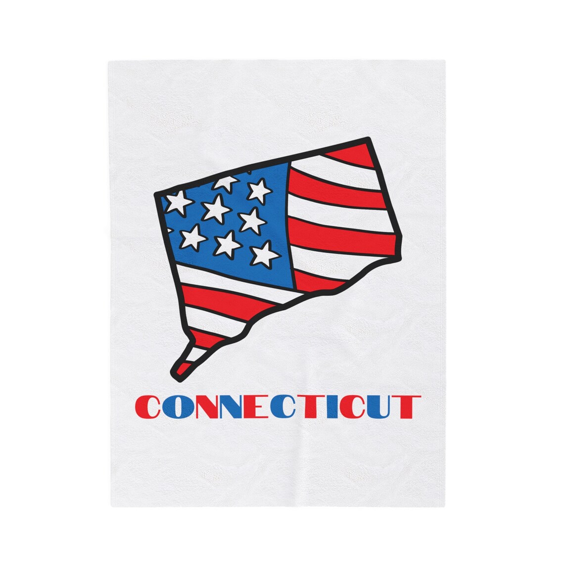 American Flag Map of Connecticut Blanket, Connecticut Throw Blanket ...