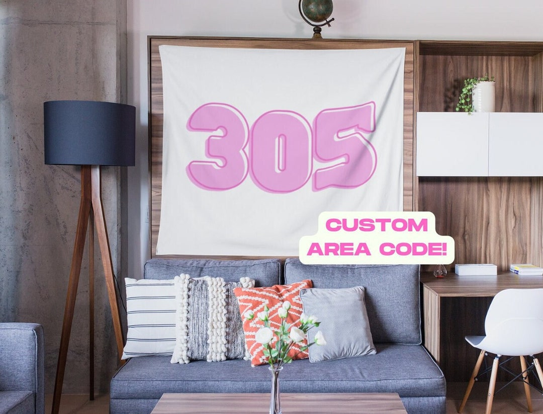 Custom Tapestry Area Code, College Tapestry, Cute Tapestry, Pink ...