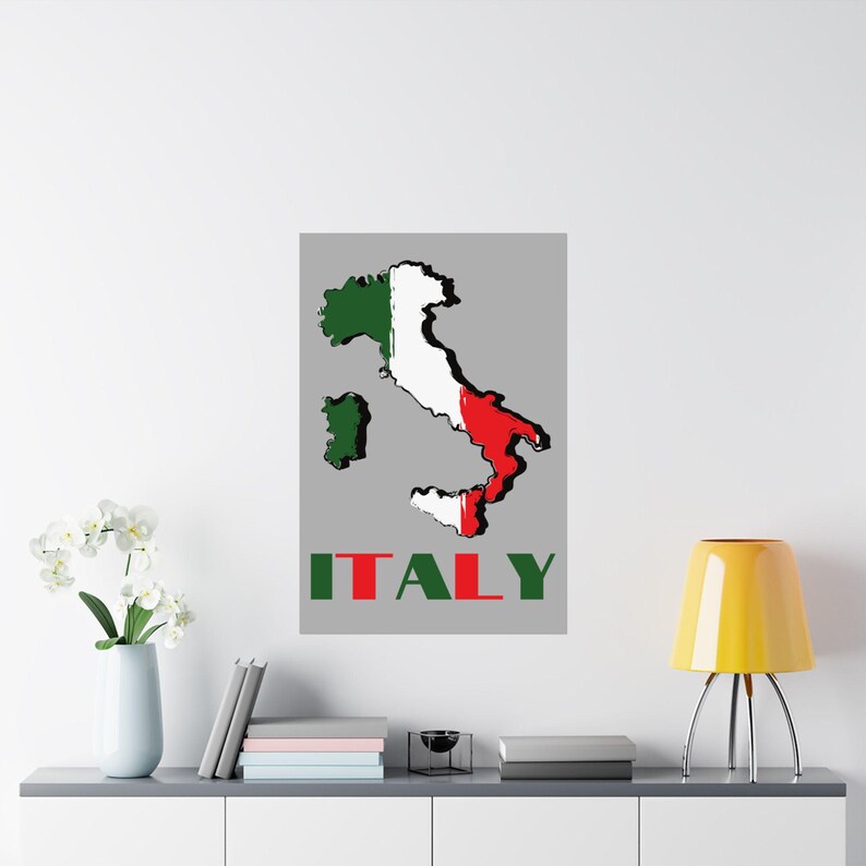 Italy Map Poster, Italy Wall Art, Italian Flag Poster, Italy Travel ...