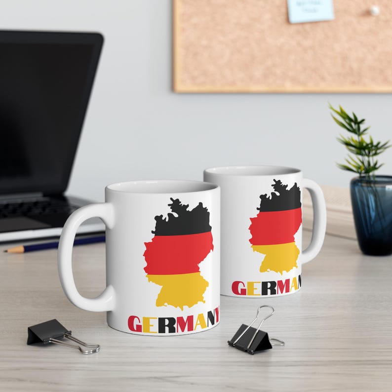 German Flag Map of Germany Mug, German Coffee Mug, Germany Map Mug ...