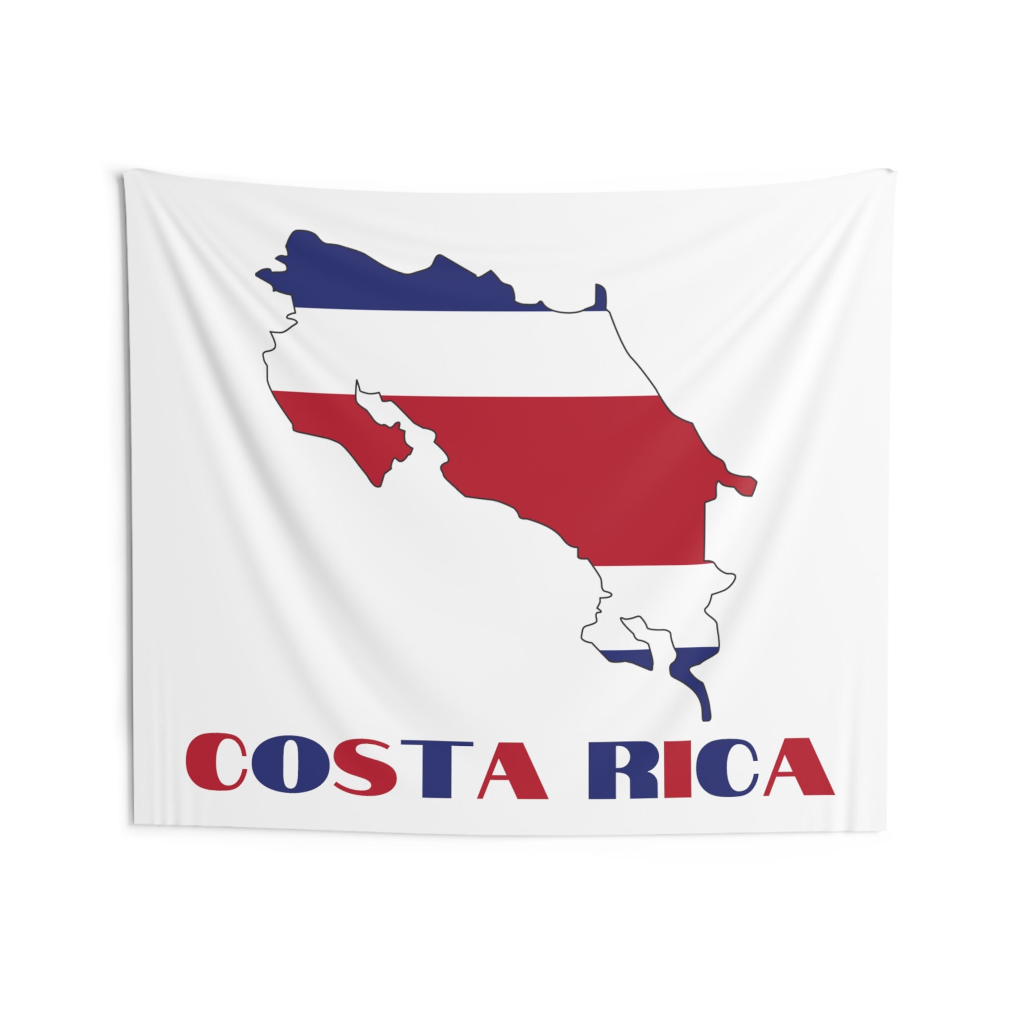 Costa Rican Flag Map of Costa Rica Wall Tapestry, Costa Rican Decor ...