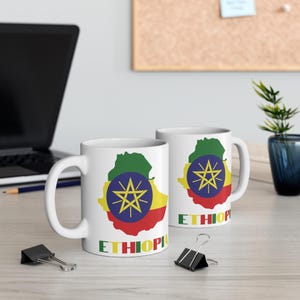 Ethiopia Coffee Mug, Ethiopia Flag Map Mug, Ethiopian Gift - Etsy