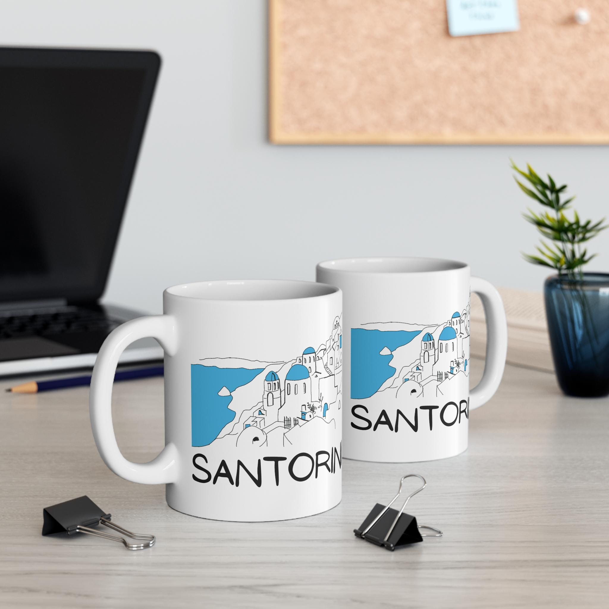 Santorini Coffee Mug, Santorini Greece Mug, Greek Islands Souvenir Cup ...