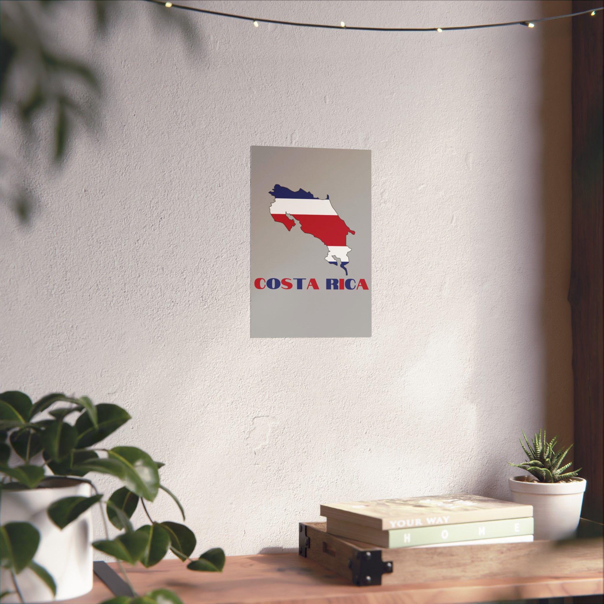 Map of Costa Rica Poster, Costa Rican Flag Poster, Costa Rica Flag ...