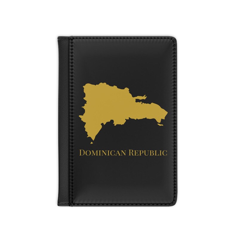 Black and Gold Dominican Republic Map Passport Holder, Dominican Travel ...