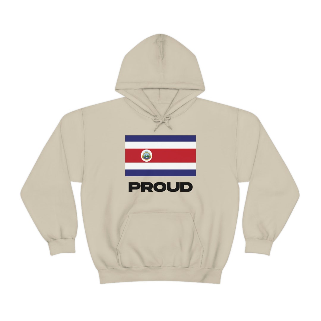 Proud Costa Rica Flag Hoodie, Trendy Vintage Retro National Pride ...