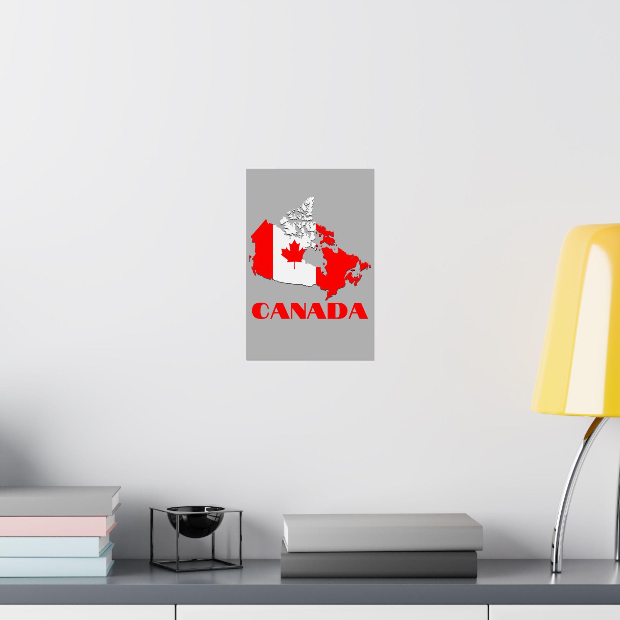 Map of Canada Poster, Canadian Flag Poster, Canada Flag Matte Poster ...