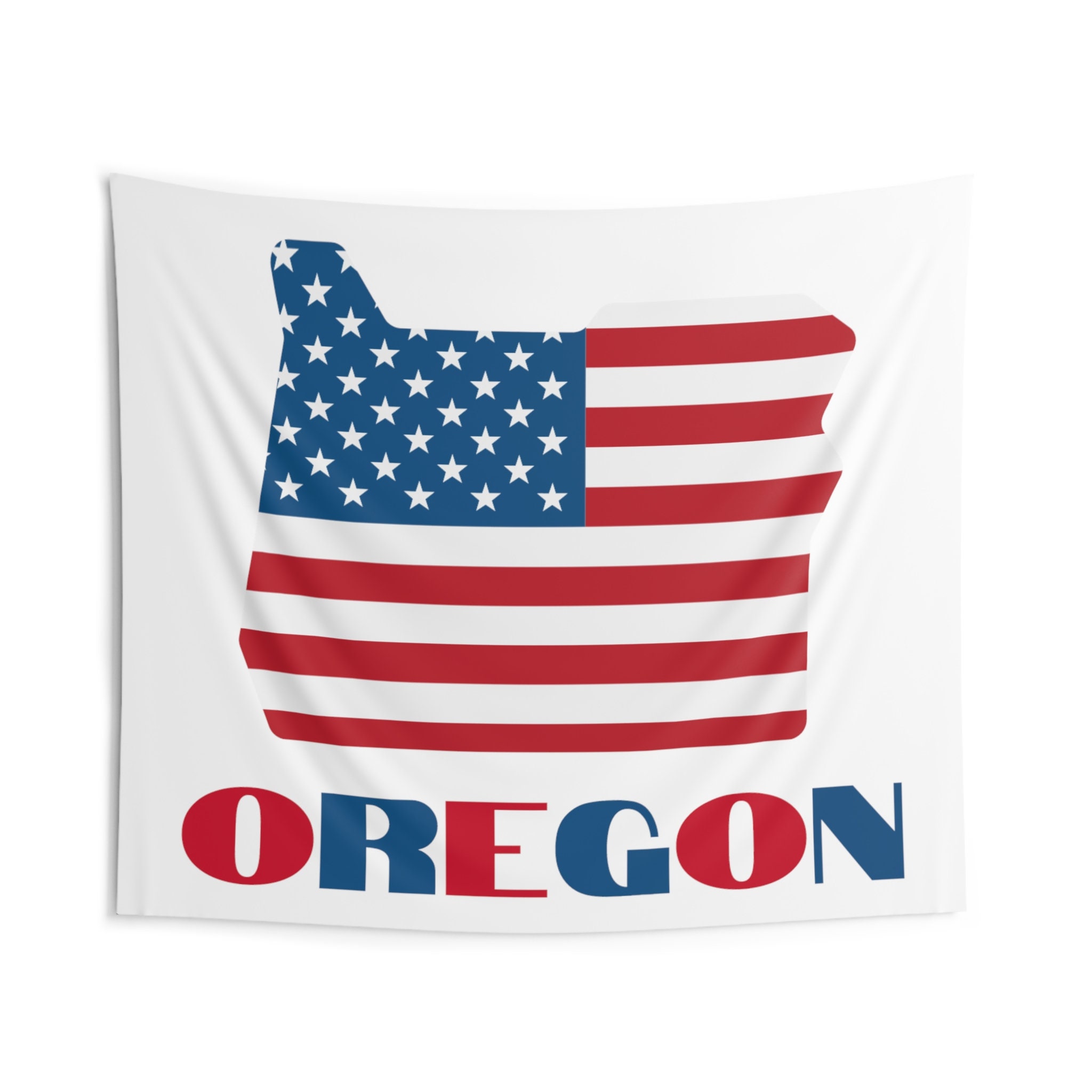 American Flag Map of Oregon Wall Tapestry, Home Gifts for Him, Dorm ...