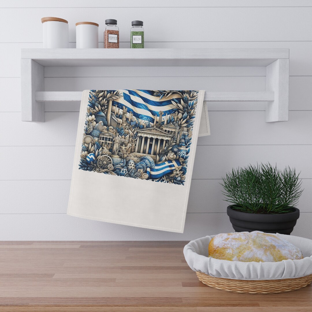 Ancient Greece Kitchen Towel, Greek Kitchen Decor, Home Decor Tea Towel ...