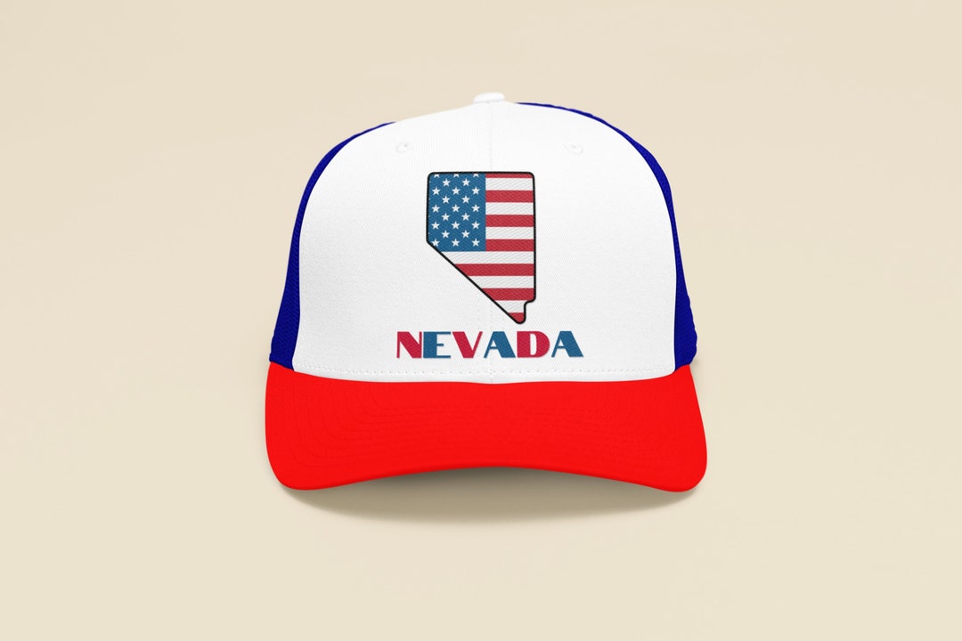 American Flag Nevada Hat, Nevada Map Trucker Hat, Patriotic Nevada Dad ...