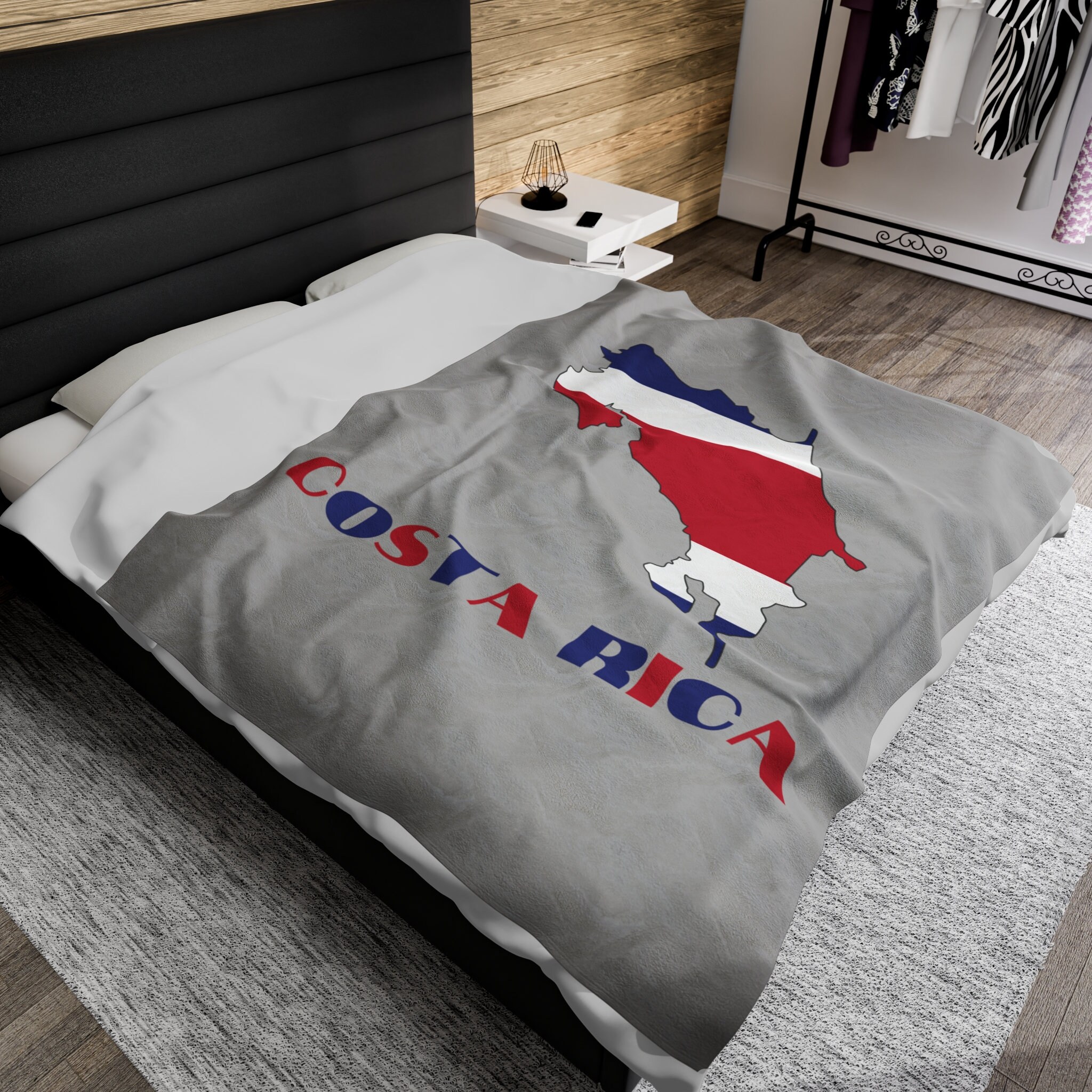 Costa Rican Flag Map of Costa Rica Blanket, Costa Rica Throw Blanket ...