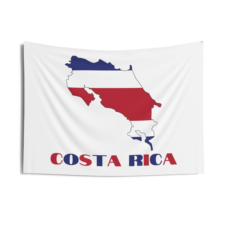 Costa Rican Flag Map of Costa Rica Wall Tapestry, Costa Rican Decor ...