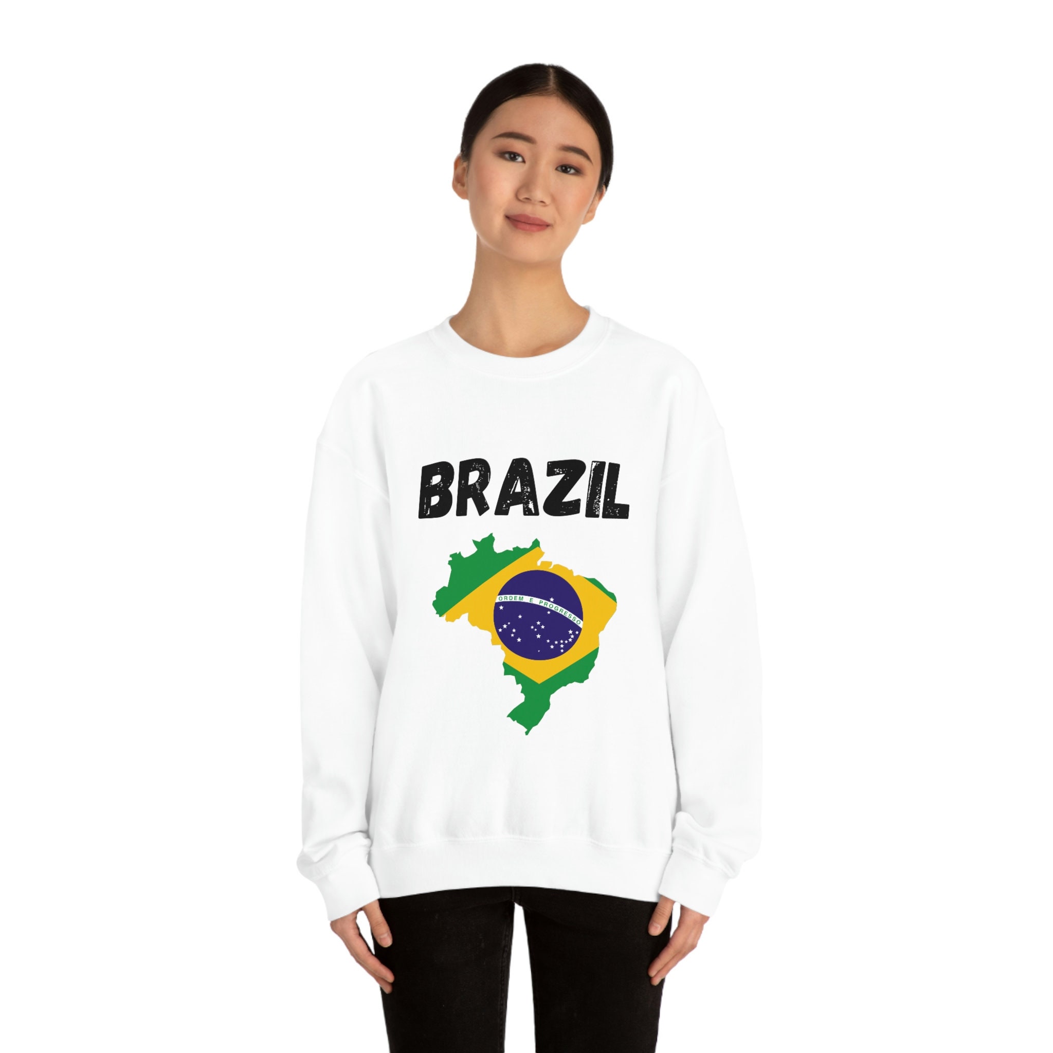 Brazilian Flag Map of Brazil Sweatshirt, Brazil Flag Sweatshirt, Cute ...
