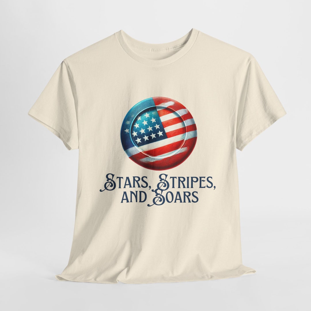 American Flag Frisbee T Shirt, USA Ultimate Frisbee Tee, Summer Frisbee ...