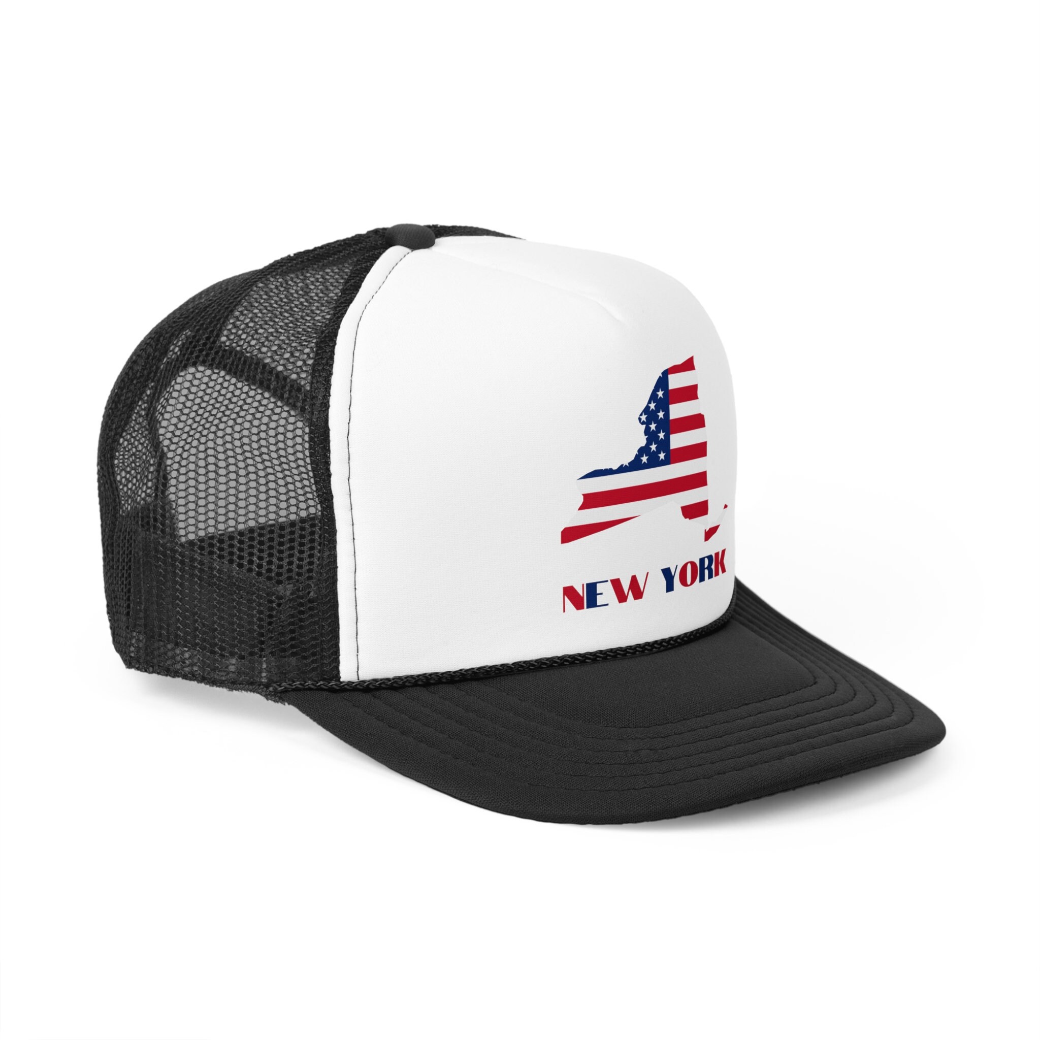 American Flag Map of New York Hat, New York Dad Gift, New York Map Hat ...