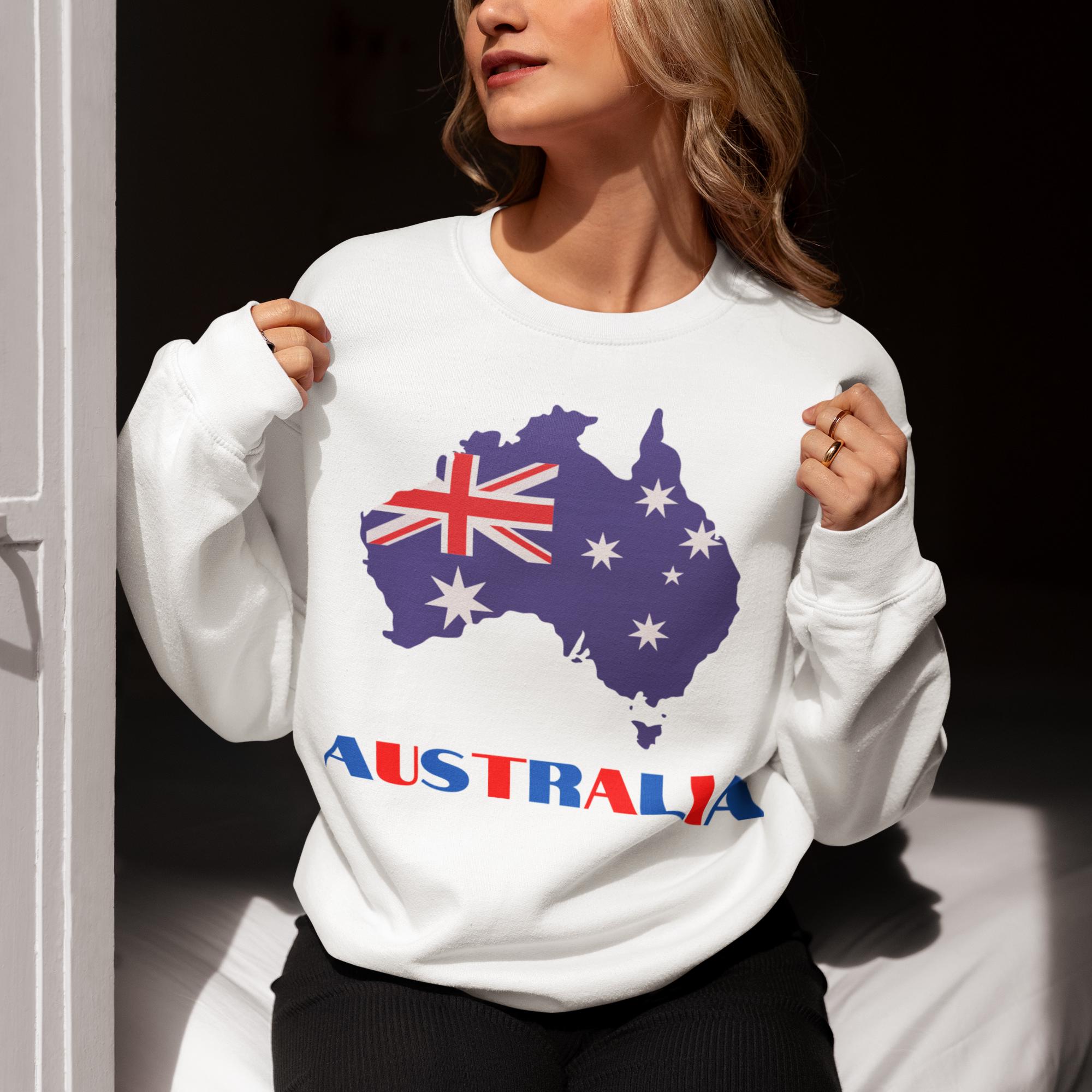 Australia Flag Map Sweatshirt, Australian Crewneck Pullover - Etsy