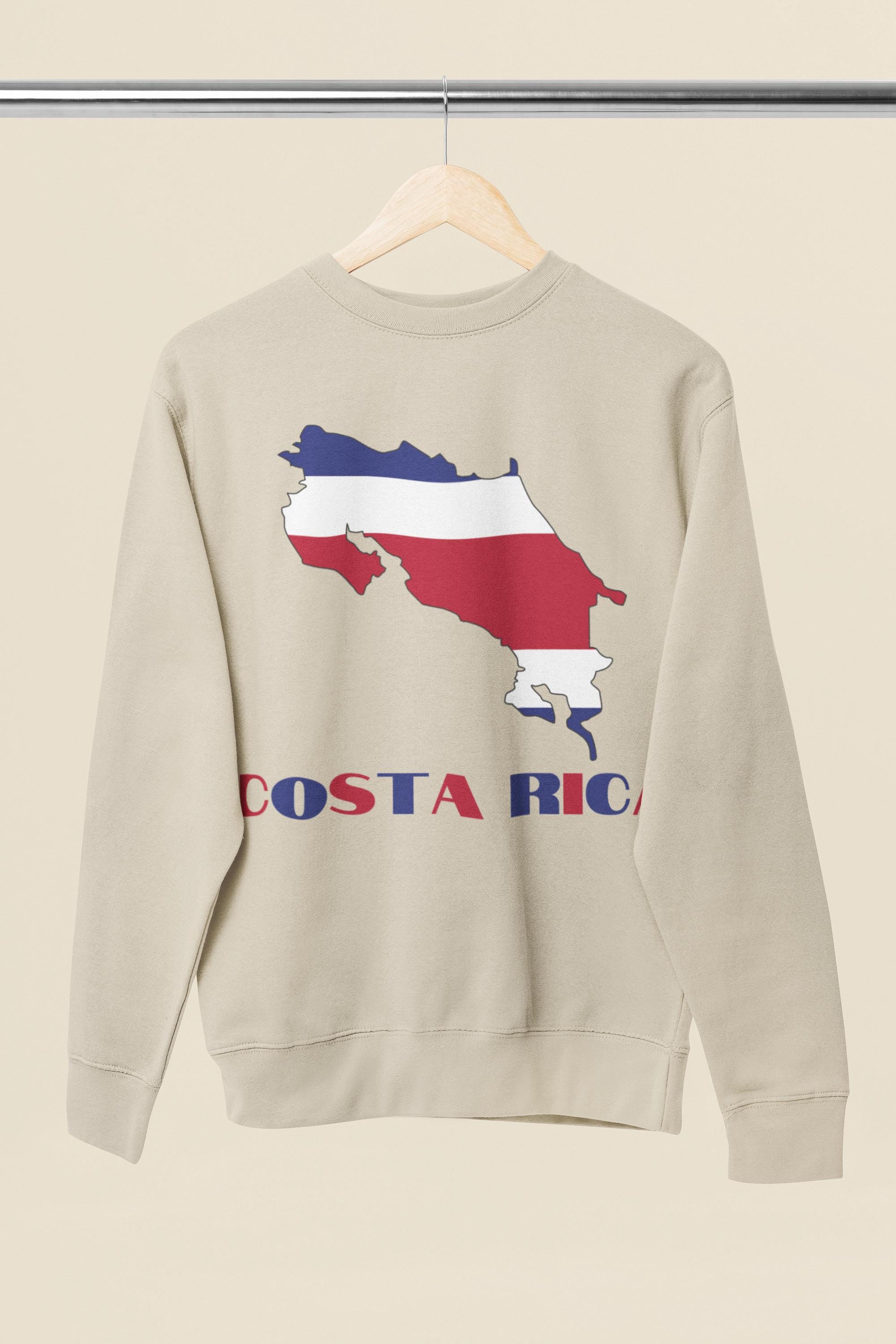 Costa Rican Flag Sweatshirt, Map of Costa Rica Sweatshirt, Costa Rica ...