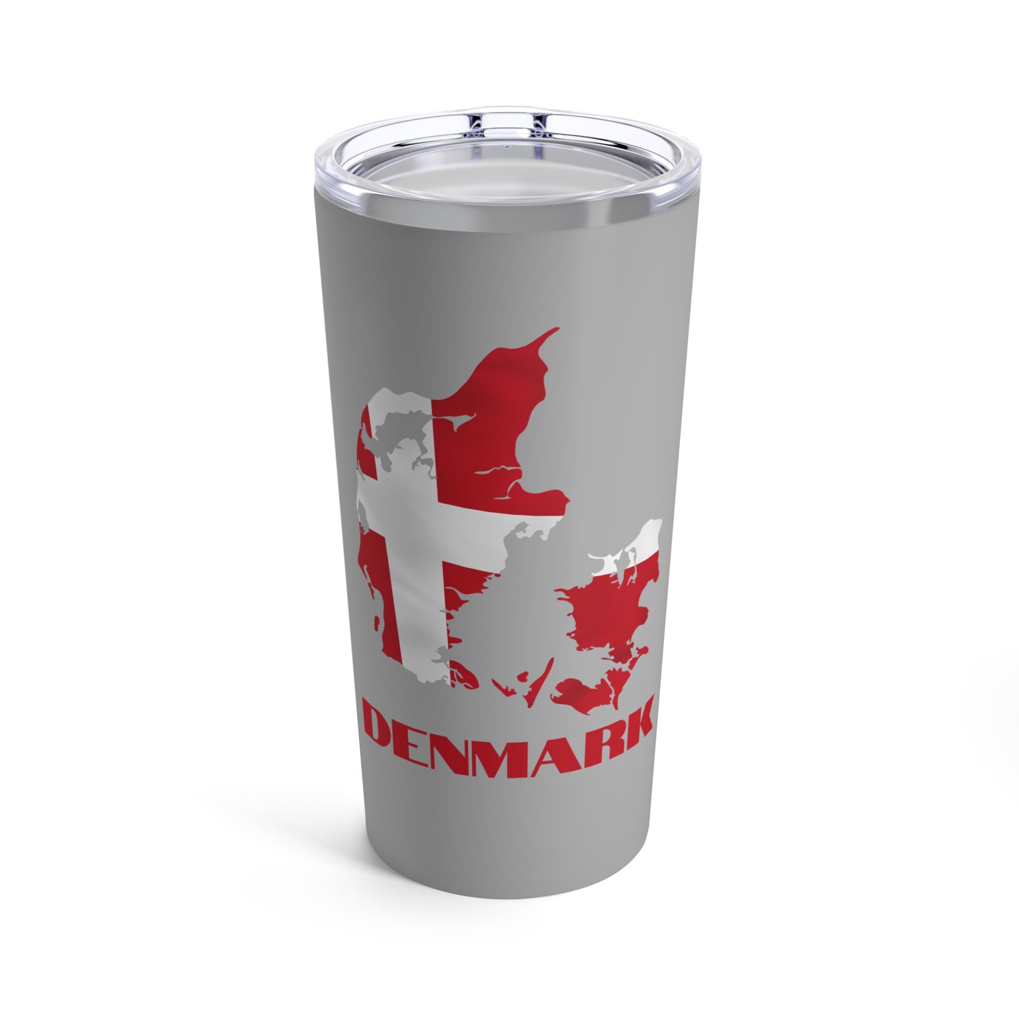Map of Denmark Tumbler 20 Oz, Danish Flag Tumbler, Denmark Travel Mug ...