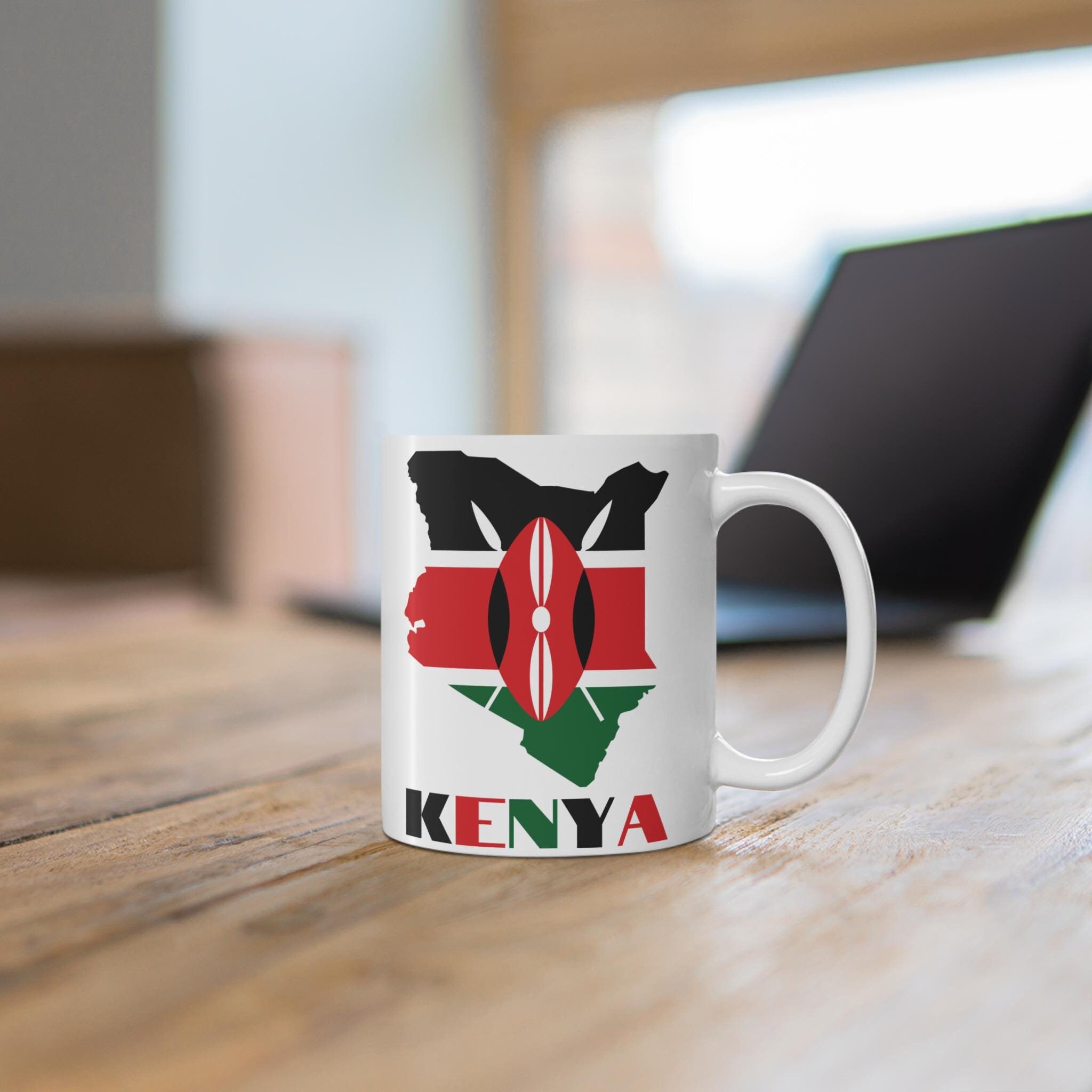 Kenya Flag Mug, Map of Kenya Mug, Kenyan Flag Mug, Kenya Coffee Mug ...