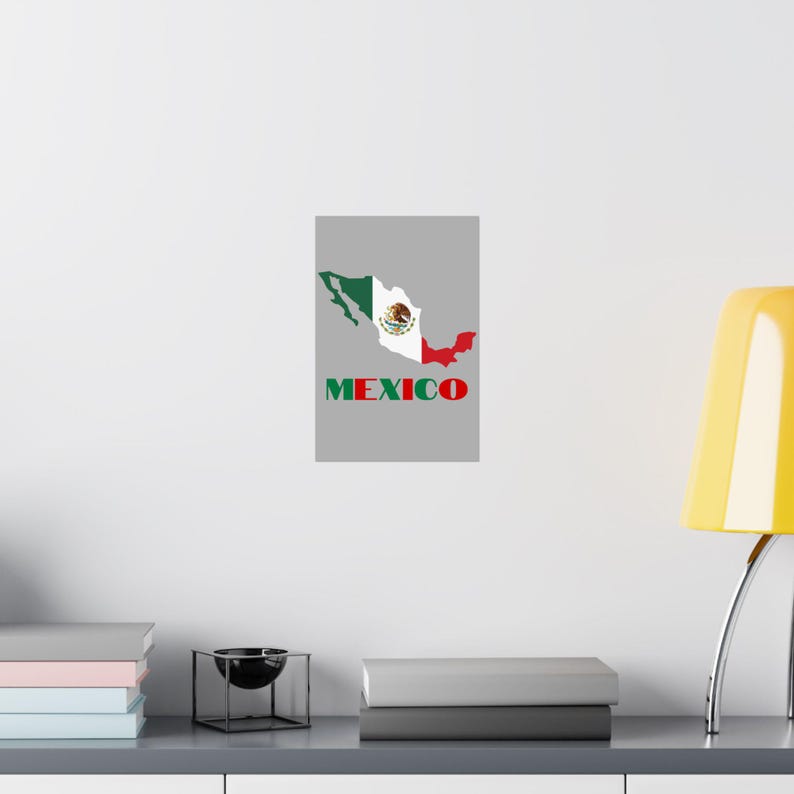 Map of Mexico Poster, Mexican Flag Poster, Mexico Flag Matte Poster ...