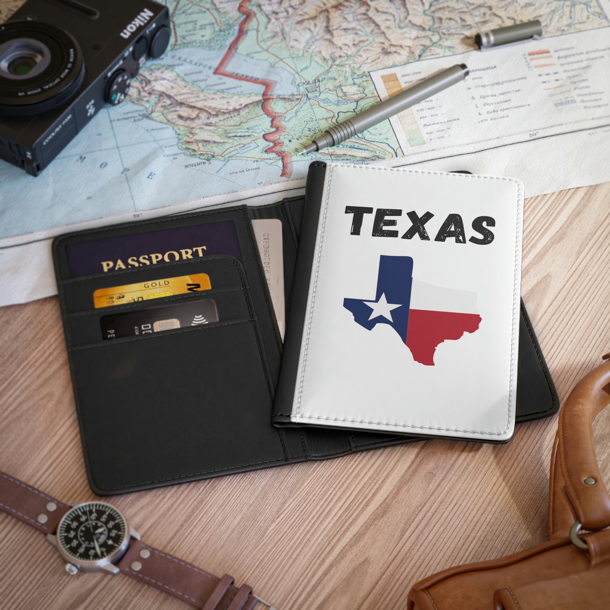 Texas Passport Holder, Map of Texas Passport Cover, Texan Flag Passport ...