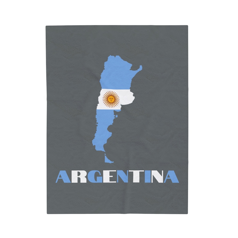 Argentina Flag Map Blanket, Argentina Throw Blanket, Argentina Gift ...