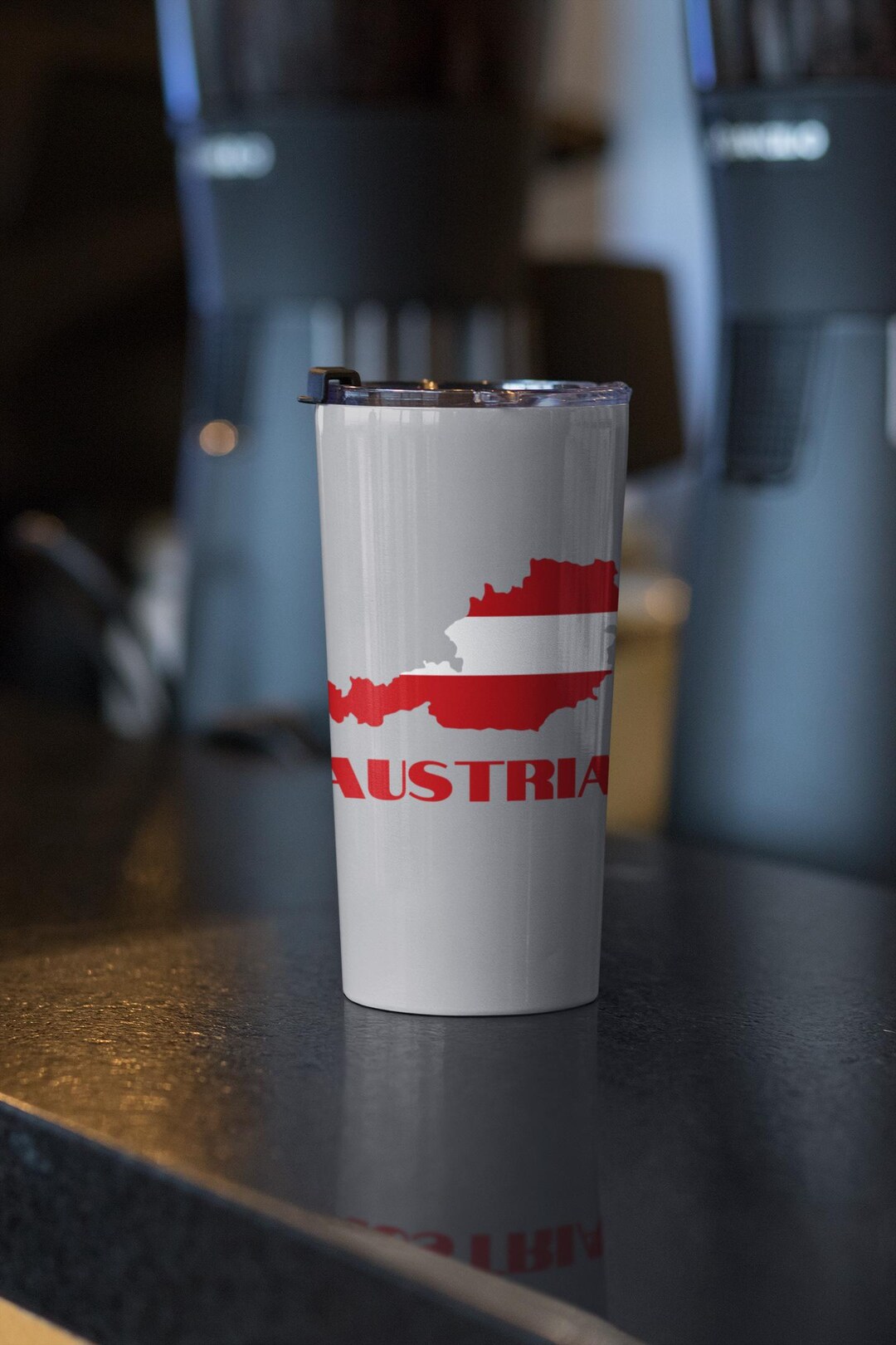 Map of Austria Tumbler 20 Oz, Austrian Flag Tumbler, Austria Travel Mug ...