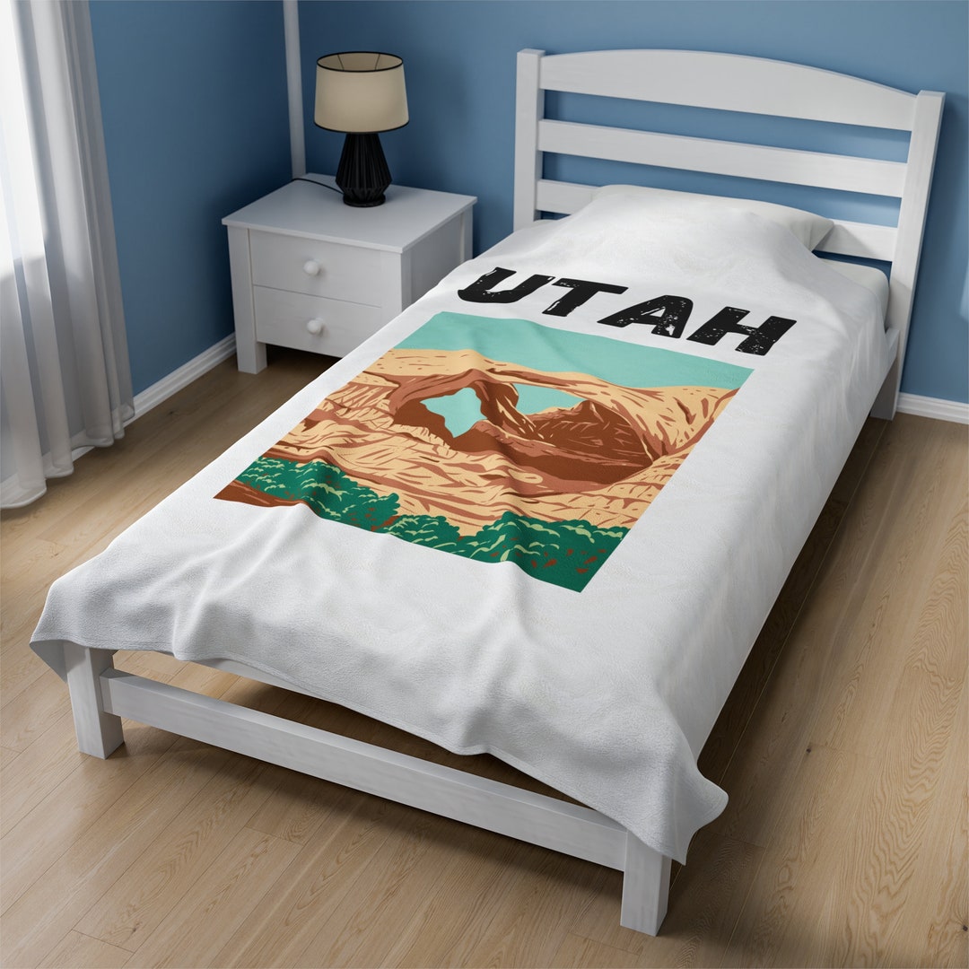 Utah Arches National Park Throw Blanket, Vintage Style Utah Blanket ...