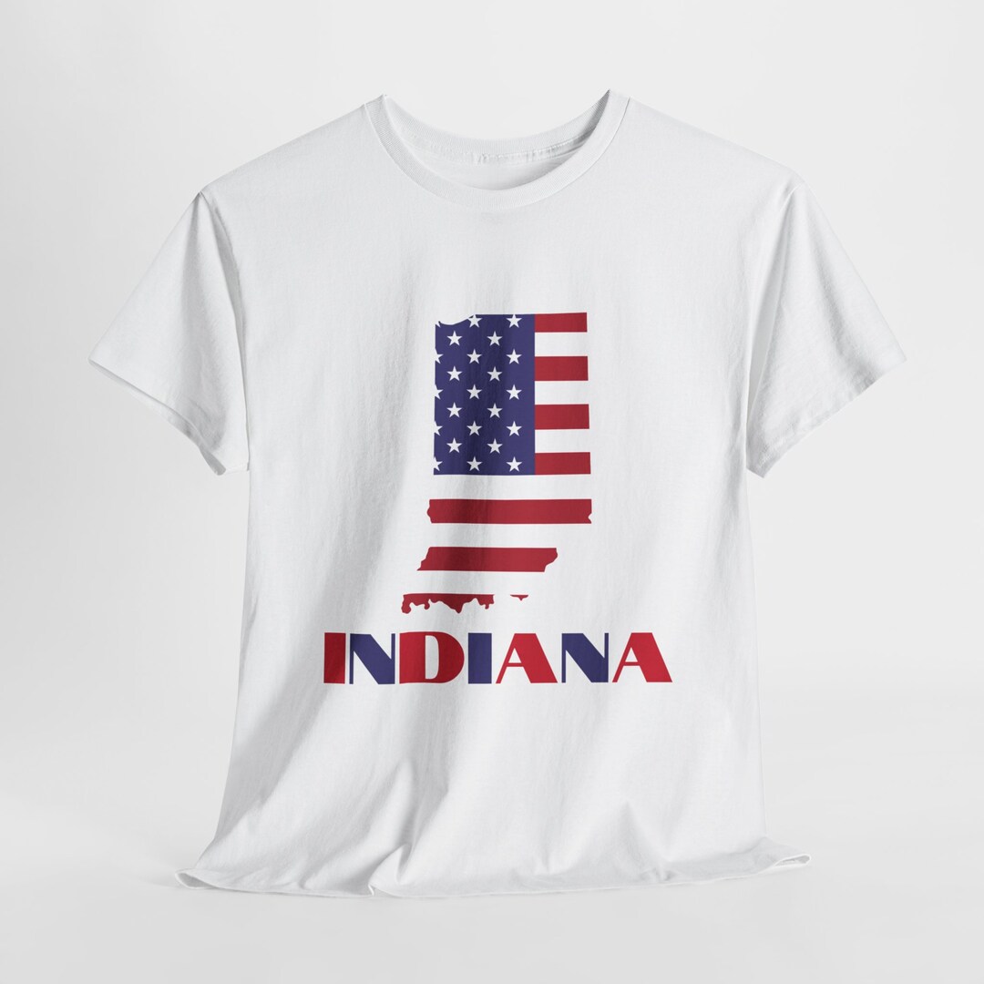 American Flag Indiana T Shirt, Indiana Map Tee Shirt, State Pride ...