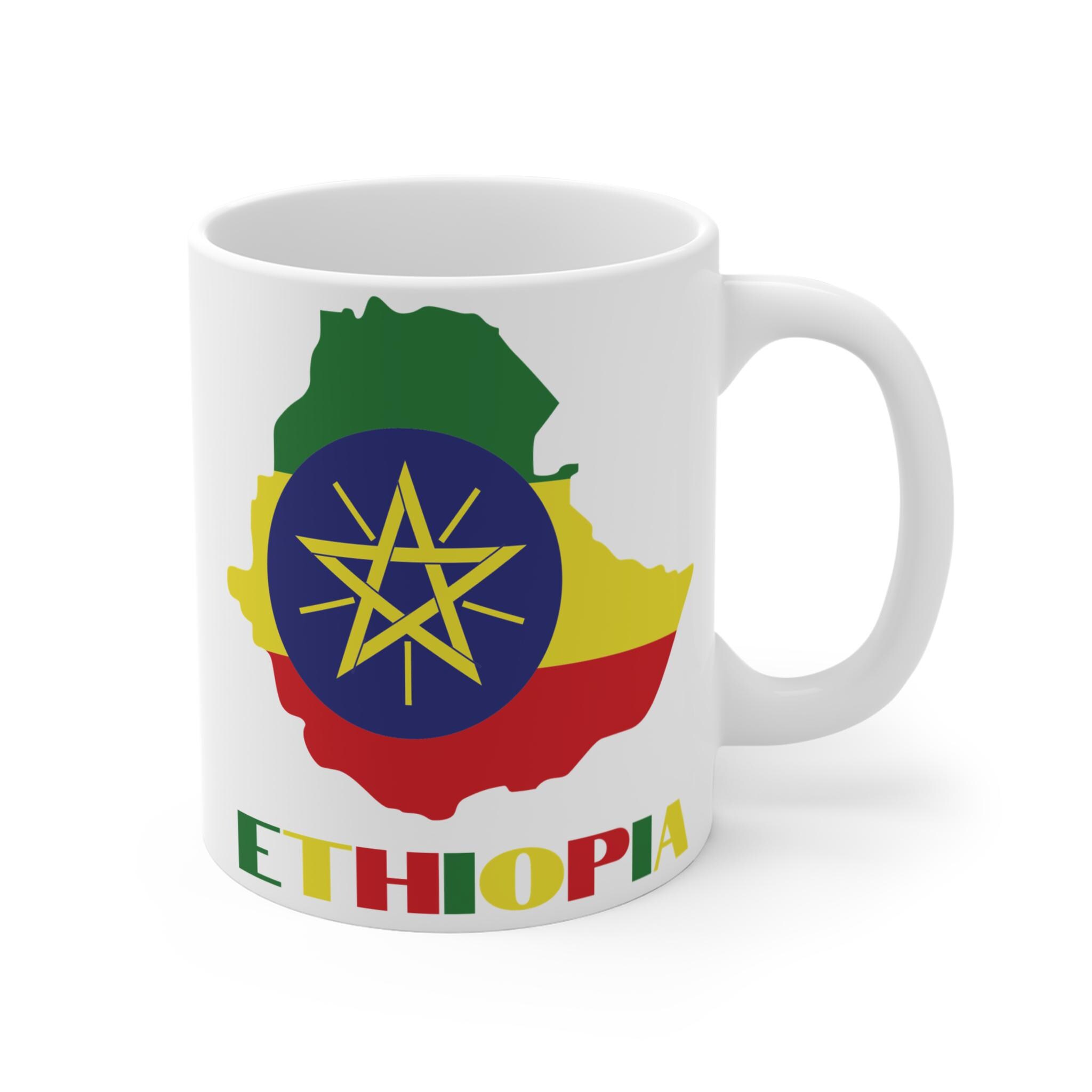 Ethiopia Coffee Mug, Ethiopia Flag Map Mug, Ethiopian Gift - Etsy
