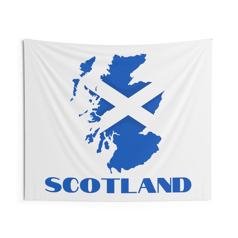 Scottish Flag Map of Scotland Wall Tapestry, Scotland Decor, Scottish ...