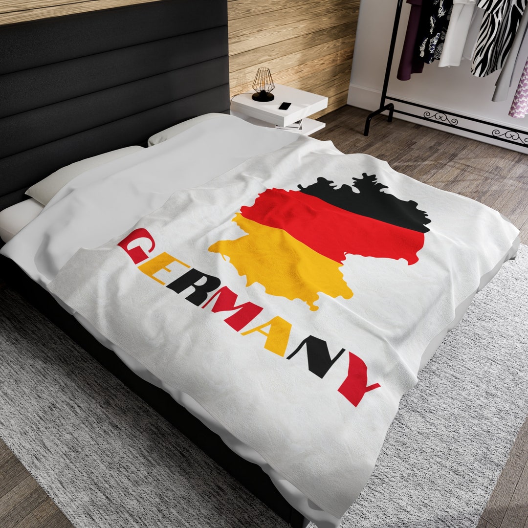 German Flag Map of Germany Blanket, Germany Throw Blanket, Germany Gift ...