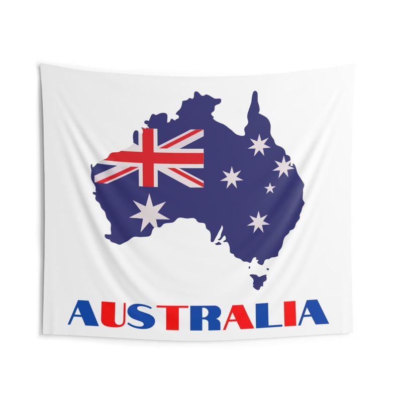 Australian Flag Map of Australia Wall Tapestry, Australia Gifts, Dorm ...