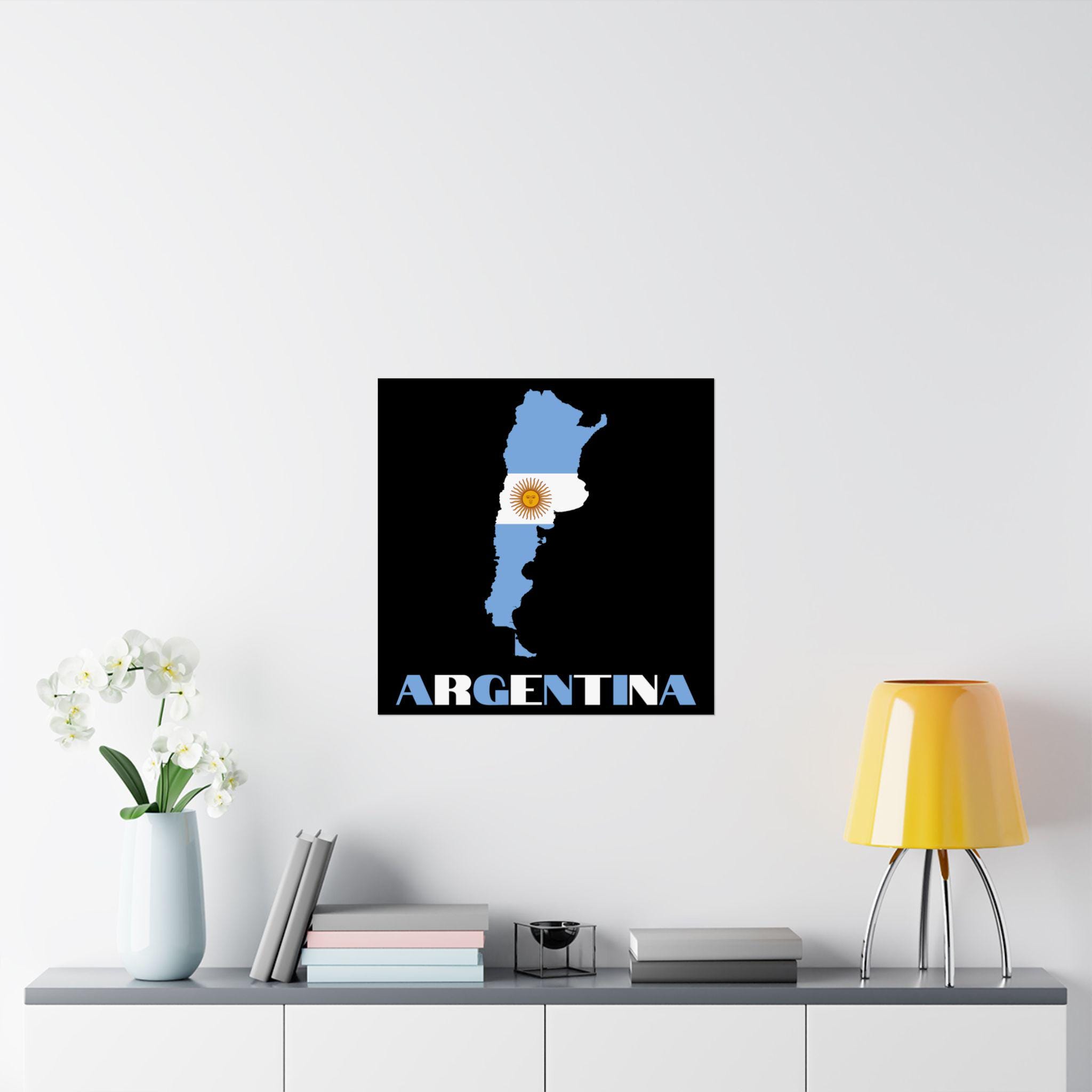 Map of Argentina Poster, Argentine Flag Poster, Argentina Flag Matte ...