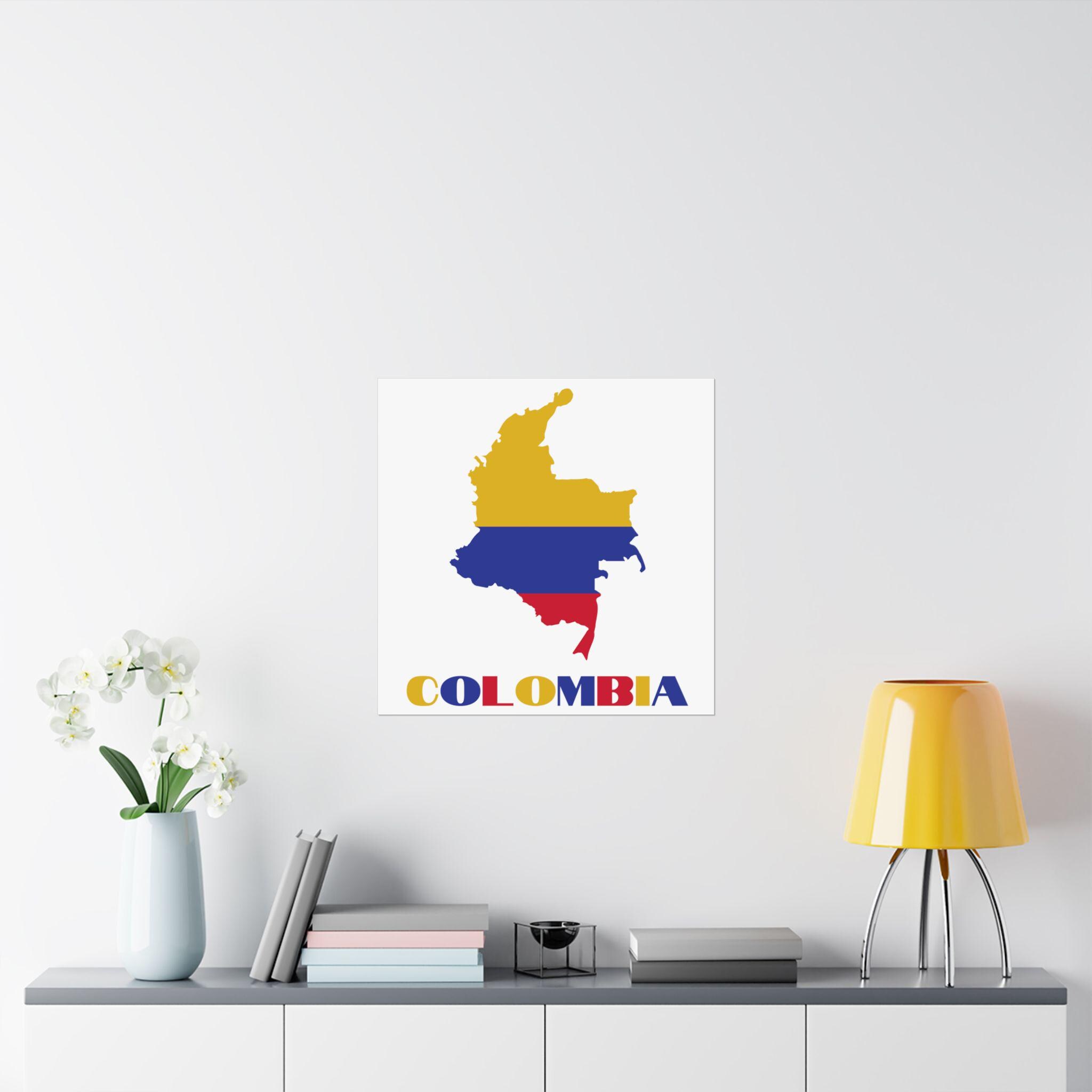 Map of Colombia Poster, Colombian Flag Poster, Colombia Flag Matte ...