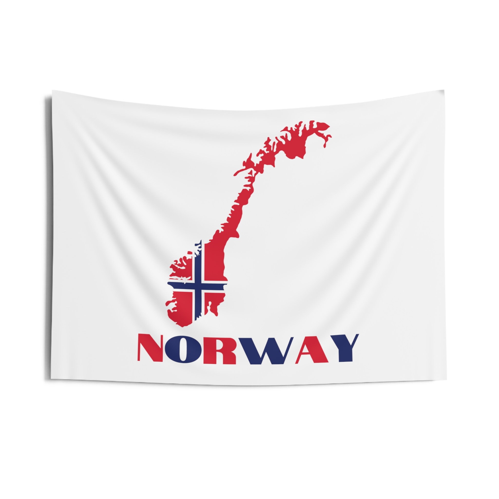 Norwegian Flag Map of Norway Wall Tapestry, Norway Decor, Norwegian ...