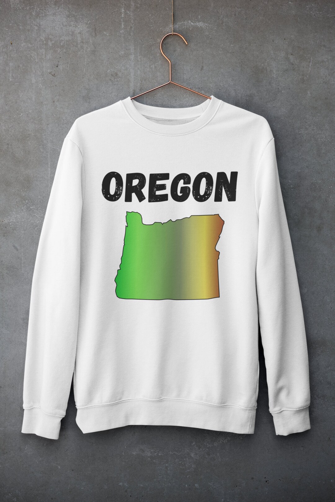 Neon Map of Oregon Sweatshirt, Oregon Map Crewneck, Oregon State Map ...