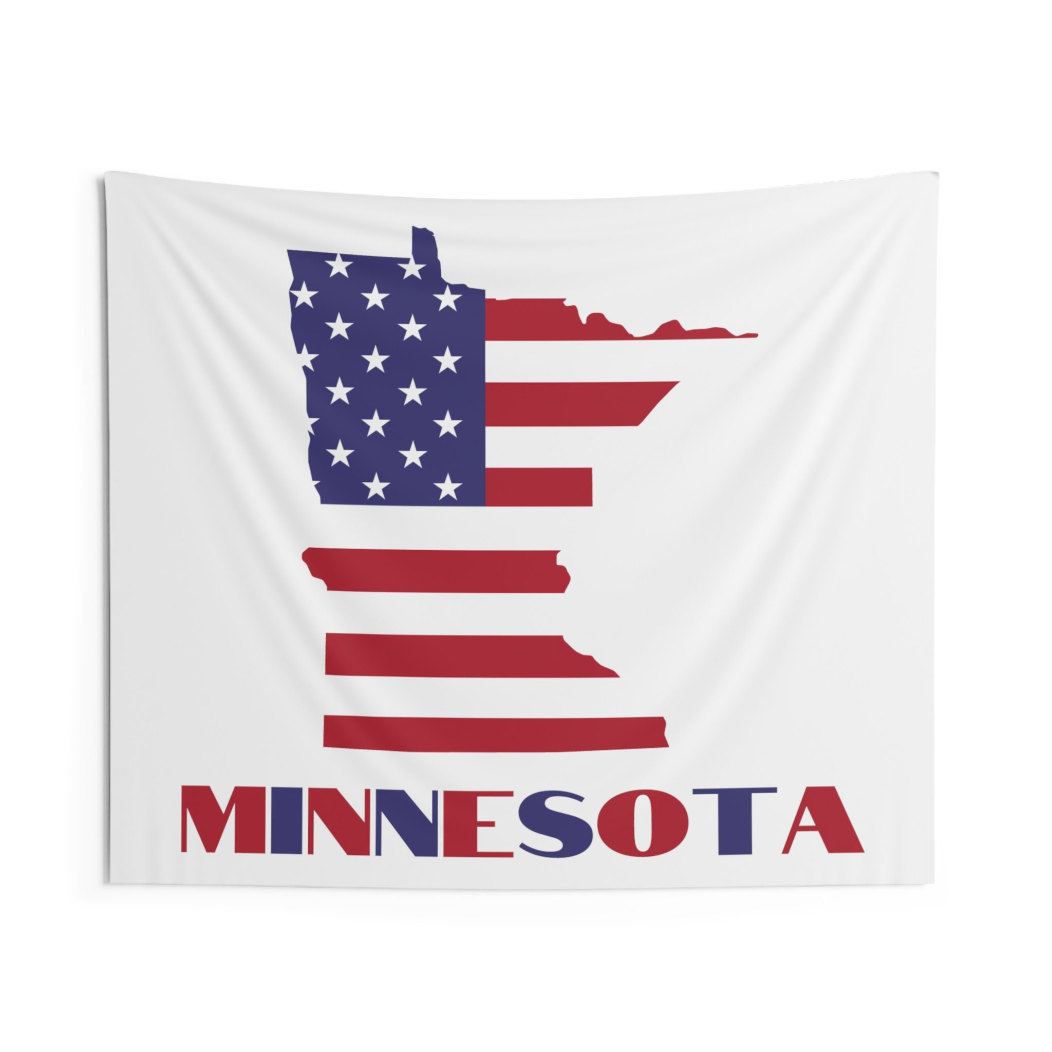 American Flag Map of Minnesota Wall Tapestry, Home Gifts for Him, Dorm ...