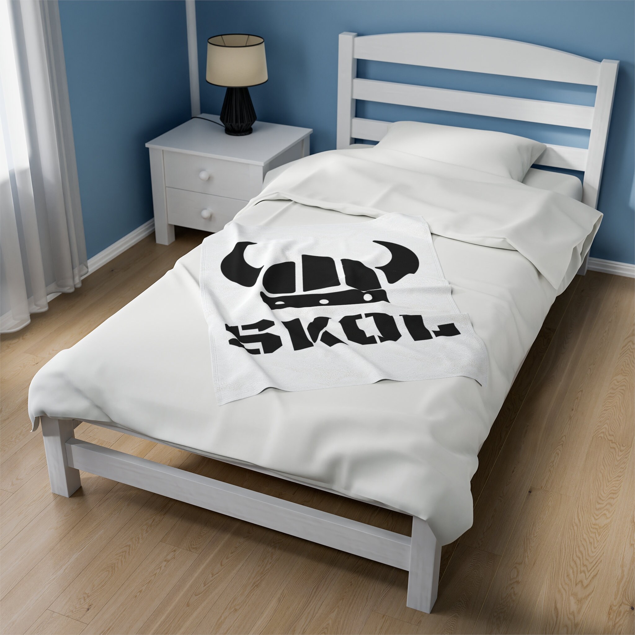 Viking Helmet Skol Blanket, Norse Decor, Viking Throw Blanket, Nordic ...