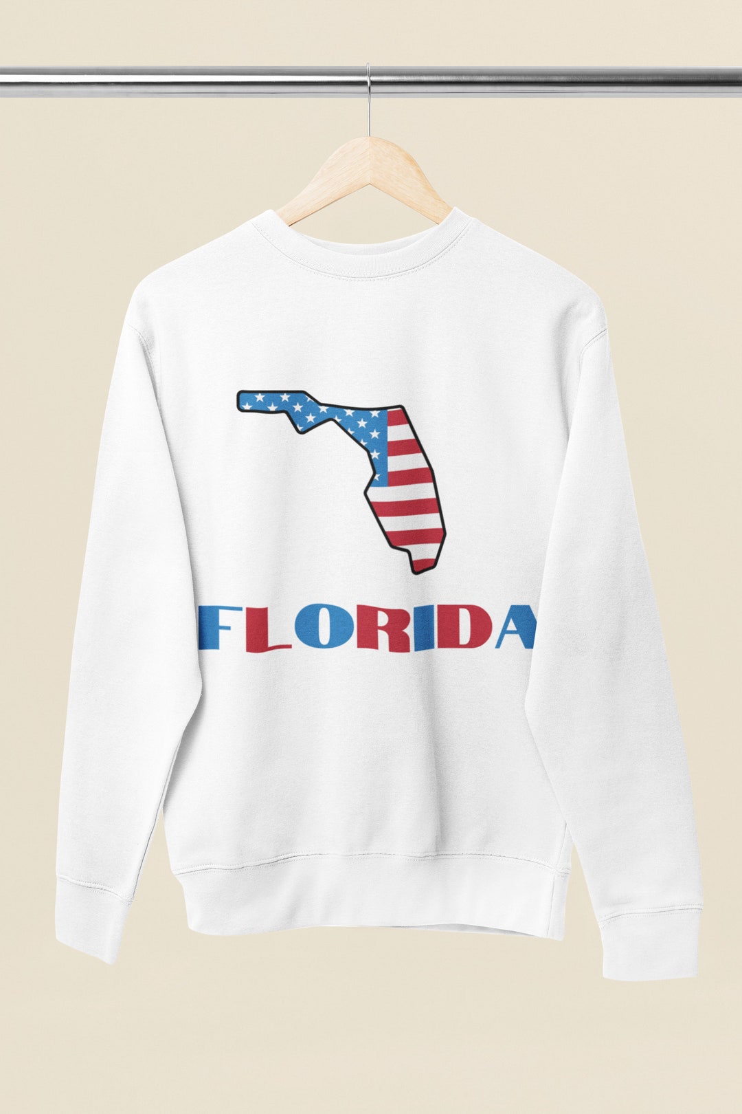 American Flag Map of Florida Sweatshirt, Florida Map Sweatshirt ...