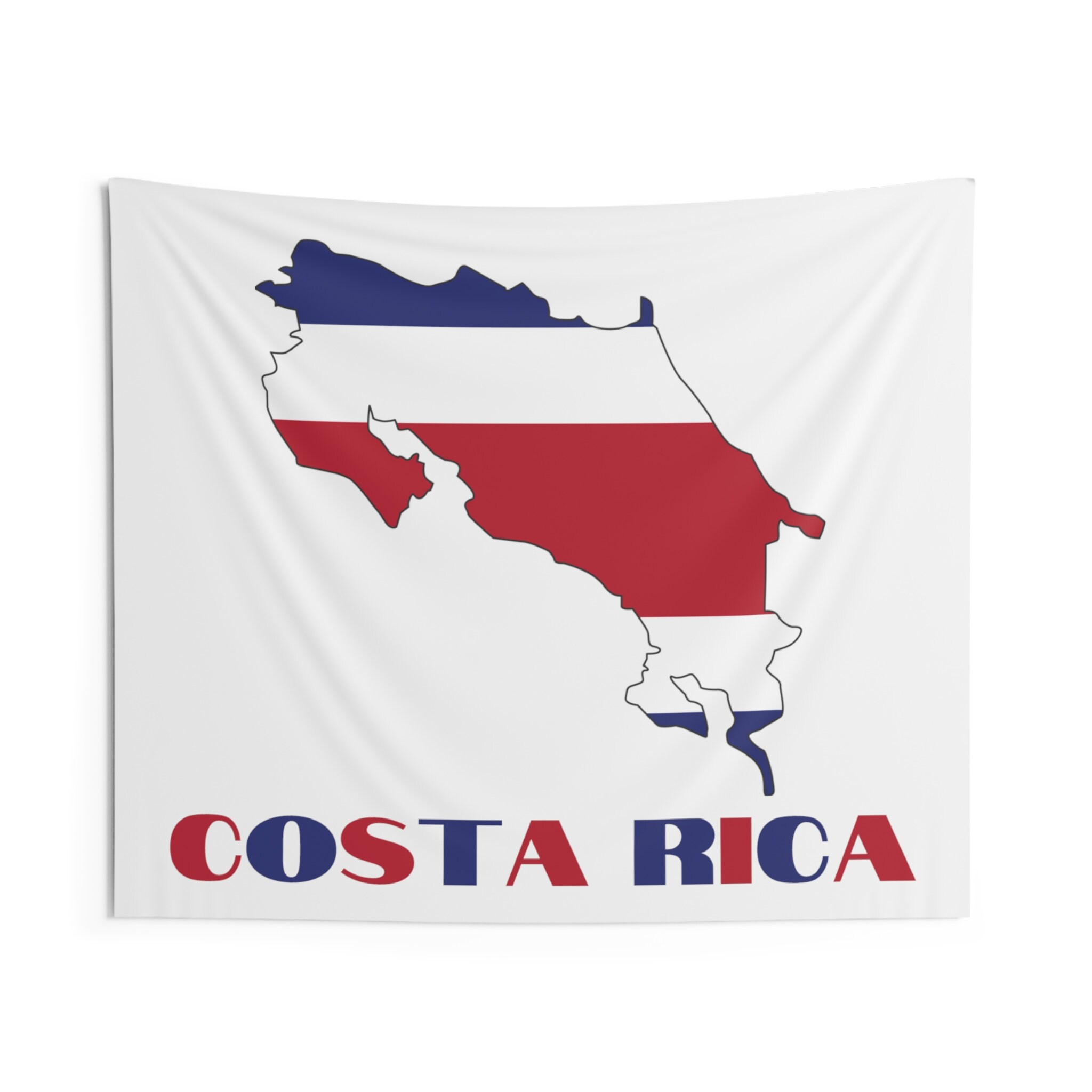Costa Rican Flag Map of Costa Rica Wall Tapestry, Costa Rican Decor ...