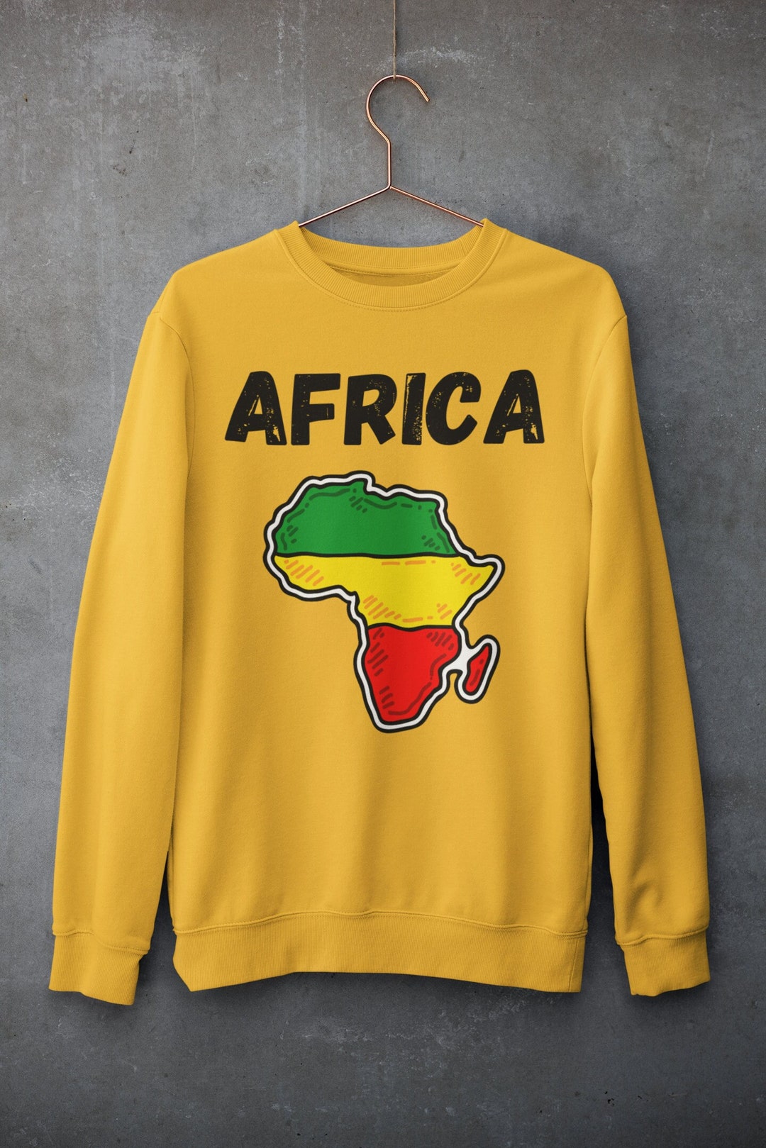 Map of Africa Sweatshirt, African Flag Sweatshirt, Africa Map ...