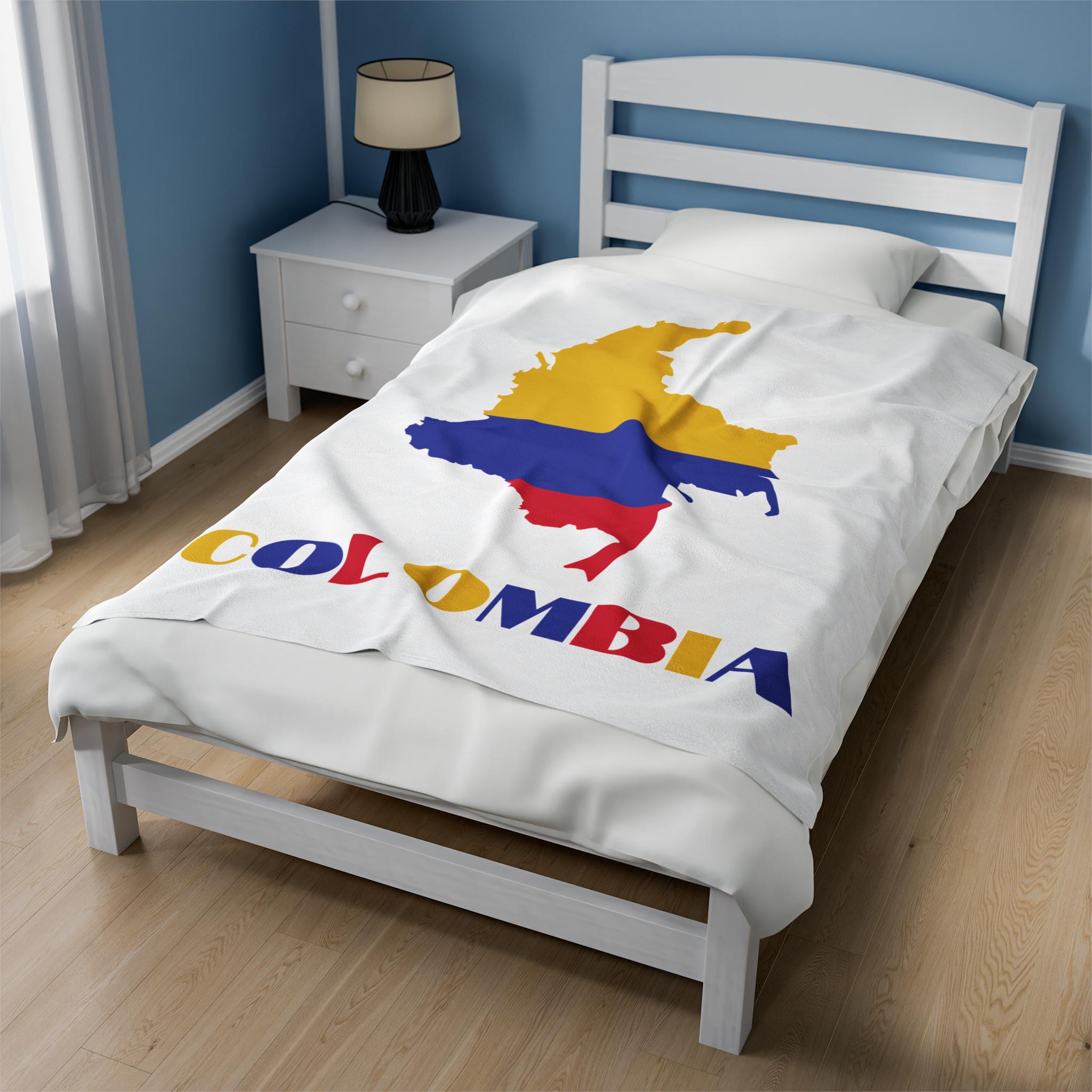 Colombian Flag Blanket, Map of Colombia Blanket, Cute Colombian Blanket ...