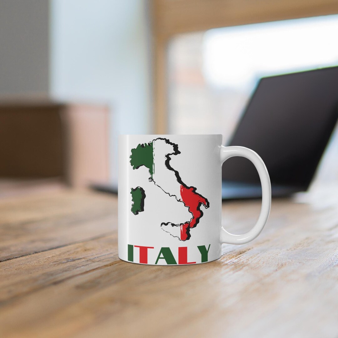 Italian Flag Map of Italy Coffee Mug, Italy Map Mug, Italy Flag Mug ...