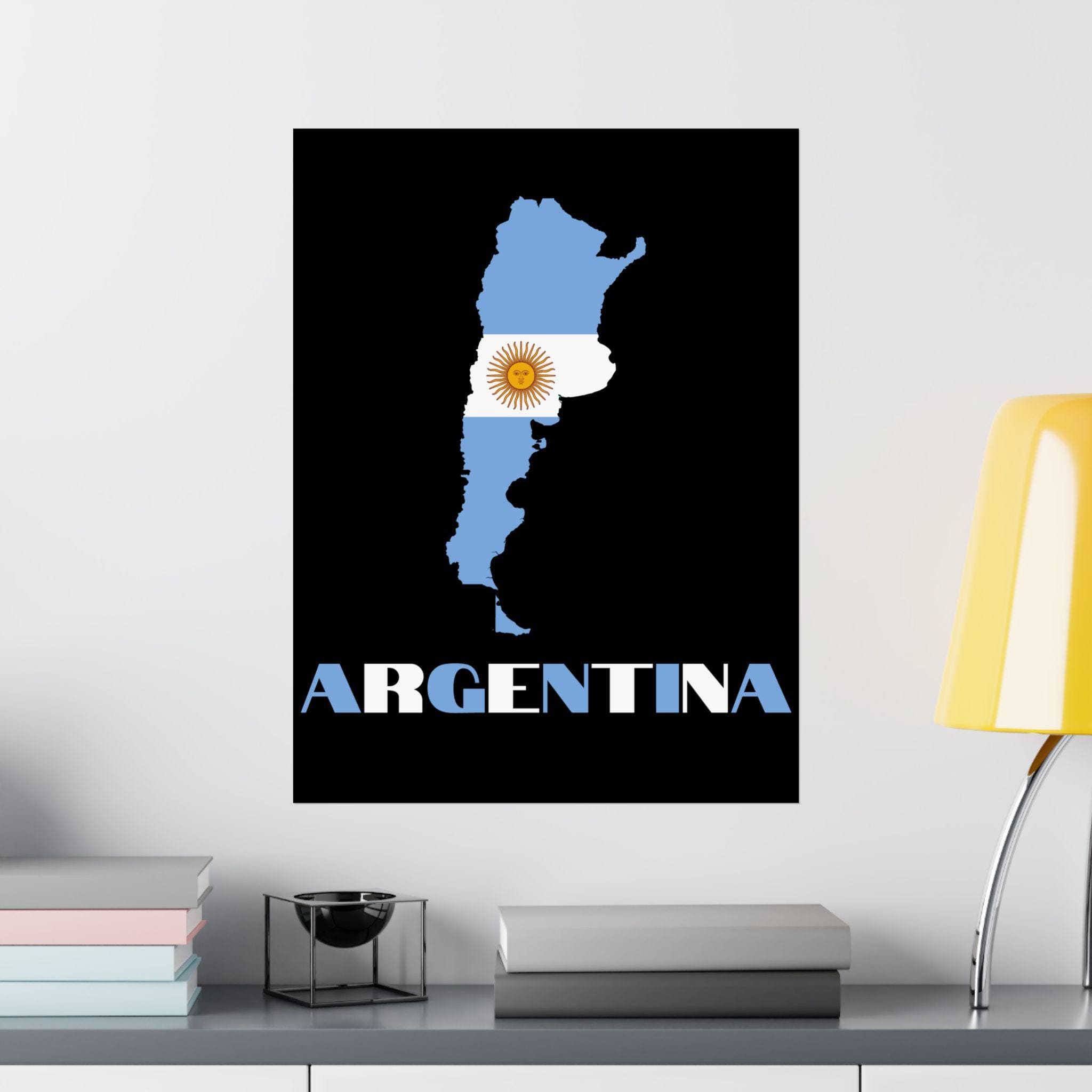 Map of Argentina Poster, Argentine Flag Poster, Argentina Flag Matte ...